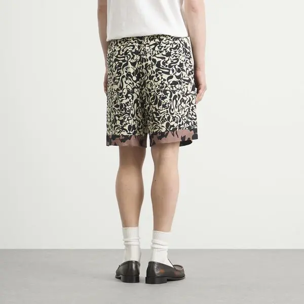 Dries Van Noten Squiggle Border Print Shorts