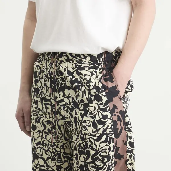 Dries Van Noten Squiggle Border Print Shorts