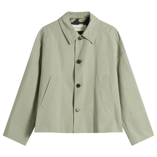 Dries Van Noten Washed Heavyweight Cotton Jacket - Pistache