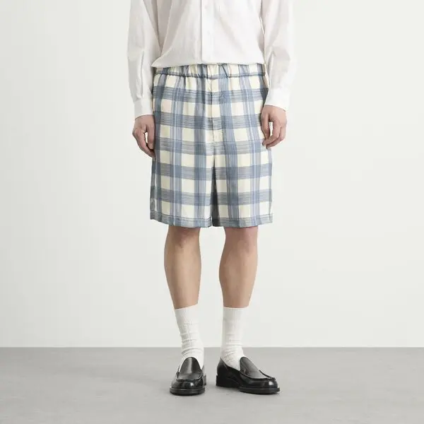 JIL SANDER Relaxed-fit Check Shorts - Blue Hydrangea
