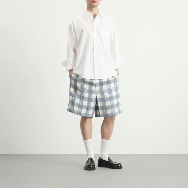 JIL SANDER Relaxed-fit Check Shorts - Blue Hydrangea