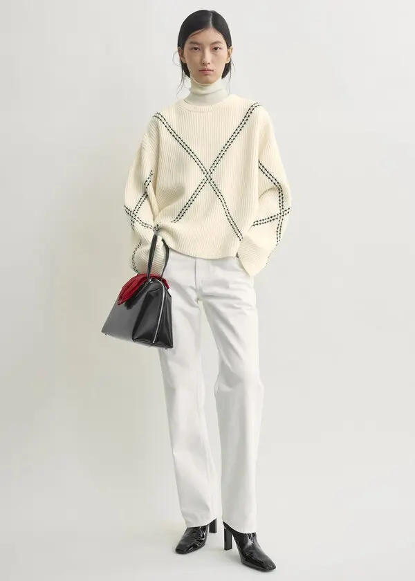 TOTEME Argyle-stitch Cashmere Sweater
