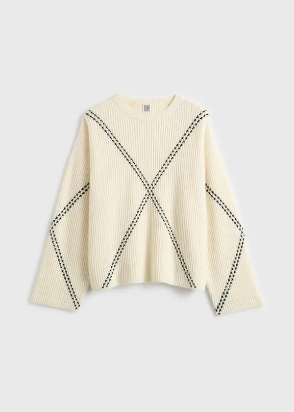 TOTEME Argyle-stitch Cashmere Sweater