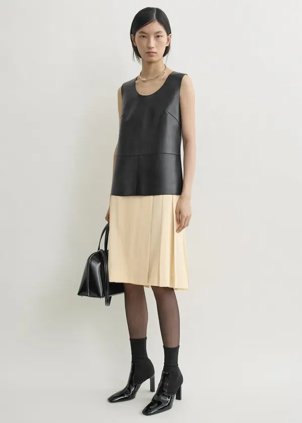 TOTEME Pleated Wrap Skirt - Champagne