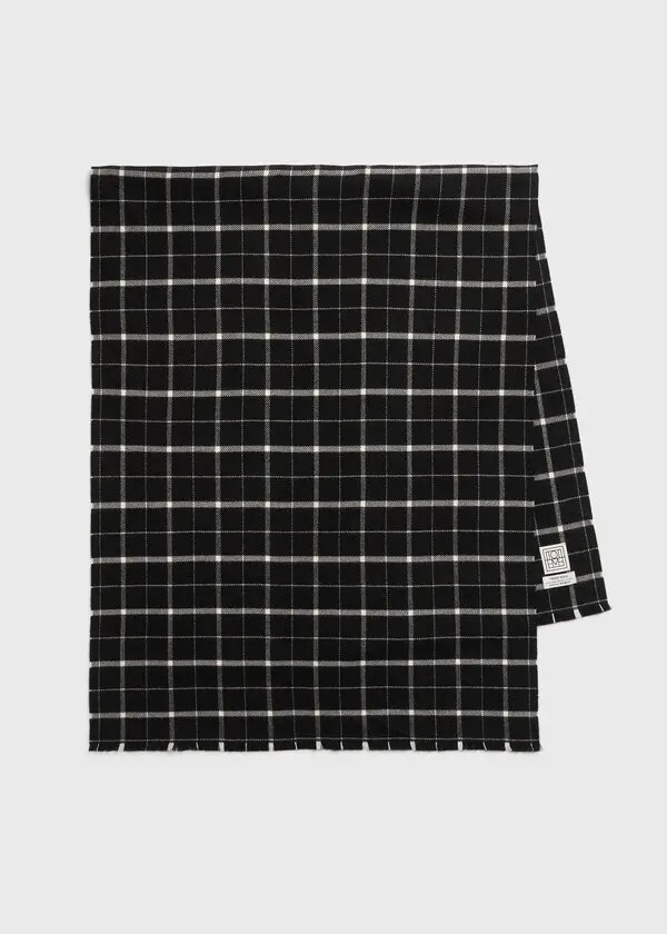 TOTEME Windowpane Scarf /white - Black