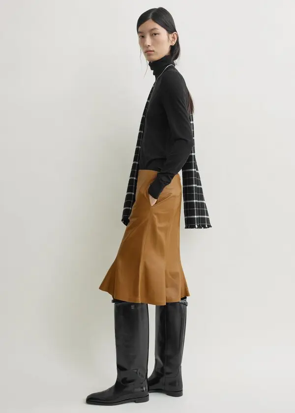 TOTEME Fluted Leather Skirt