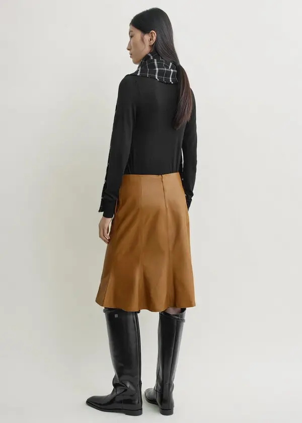 TOTEME Fluted Leather Skirt