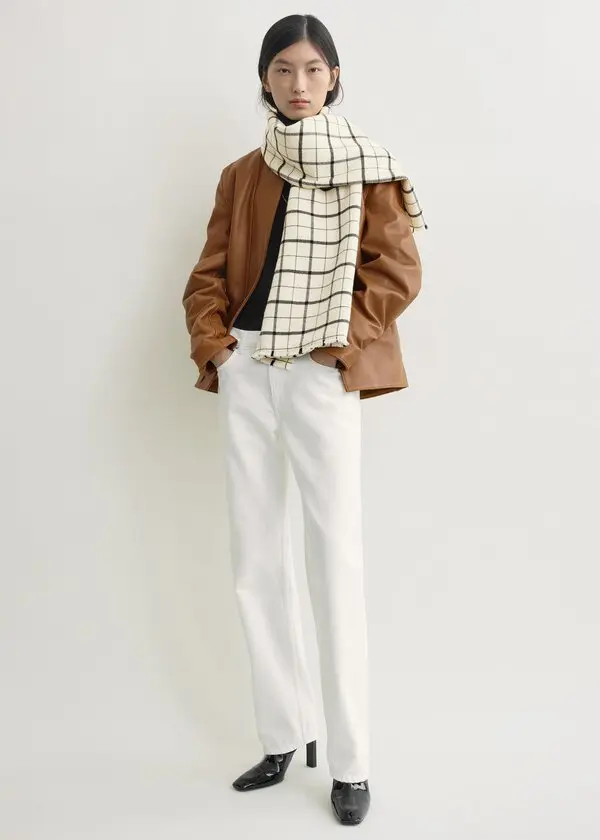 TOTEME Windowpane Scarf /black