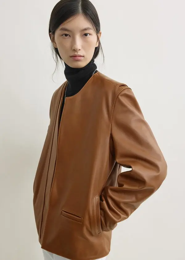 TOTEME Minimal Leather Biker Jacket