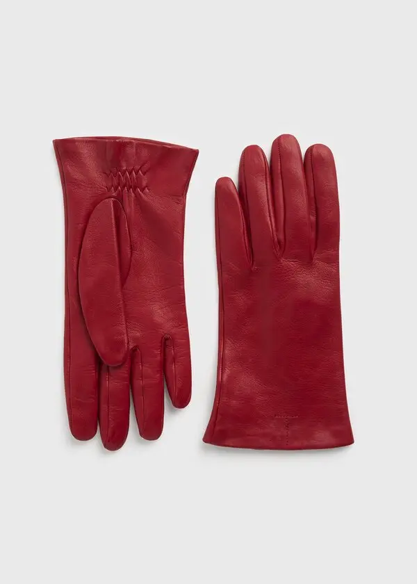 TOTEME Leather Gloves - Red