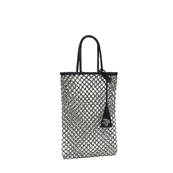 Tory Burch Small Handwoven Chain Mesh Tote - Black/silver