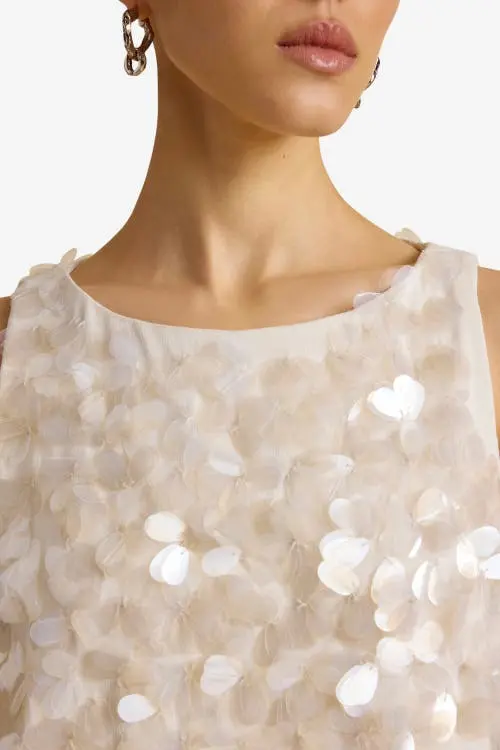 Marina Moscone Bias Dress With Paillette Bodice
