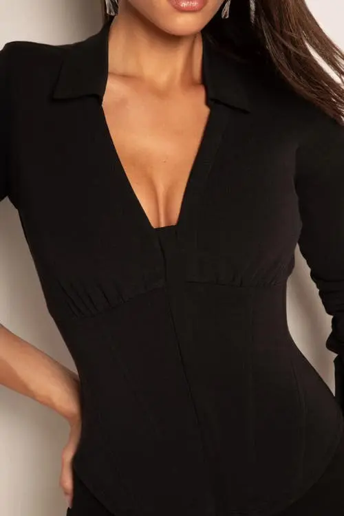 TA3 Long Sleeve Top With Built-in Shapewear