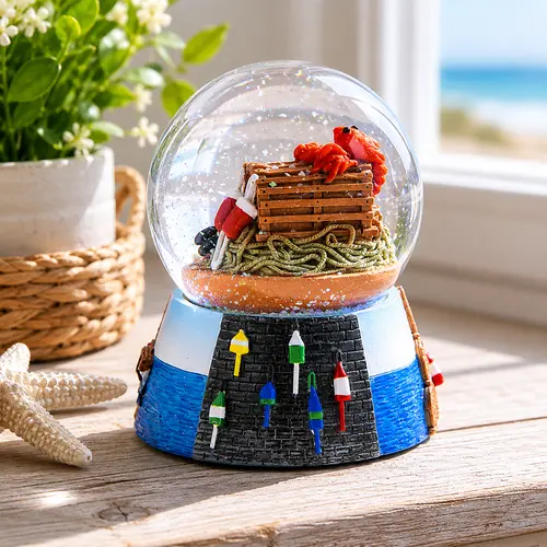 BEACHCOMBERS Lobster Pot Decorative Water Globe 3.5