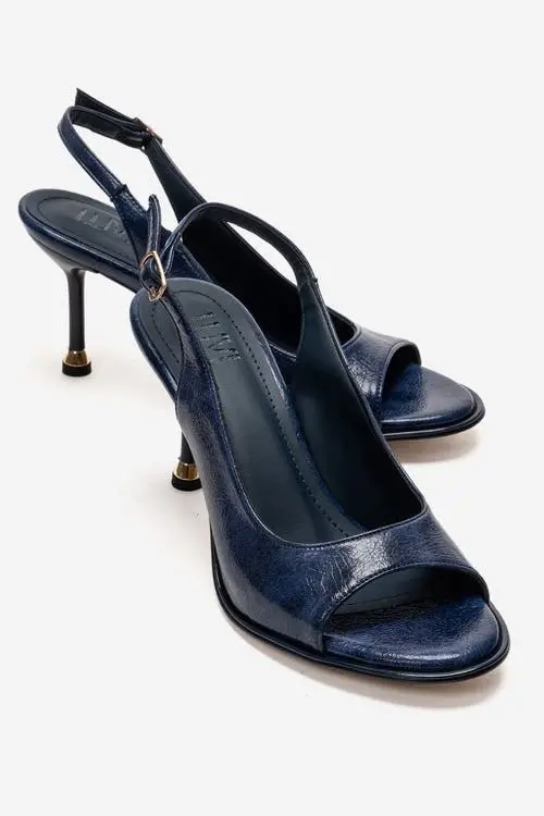 PROLOGUE SHOES Iselin Stiletto Sandal - Navy