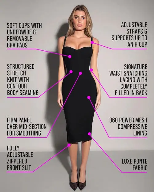 TA3 Seamed Midi Dress