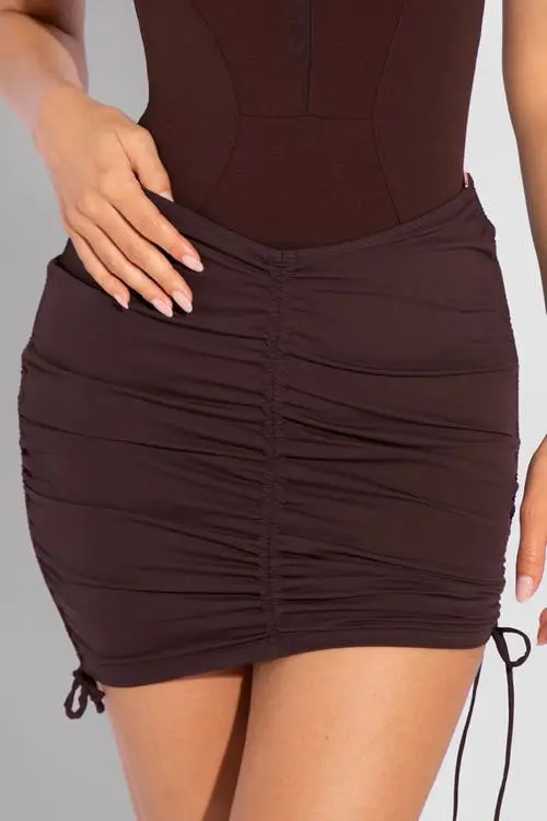 TA3 Triangle Cover-up Mini Skirt - Espresso