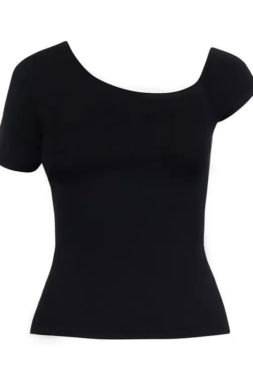 TA3 One-shoulder Short Sleeve Top