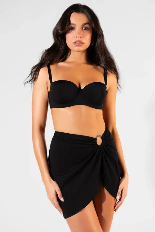 TA3 Ring Detail Mini Cover-up Skirt