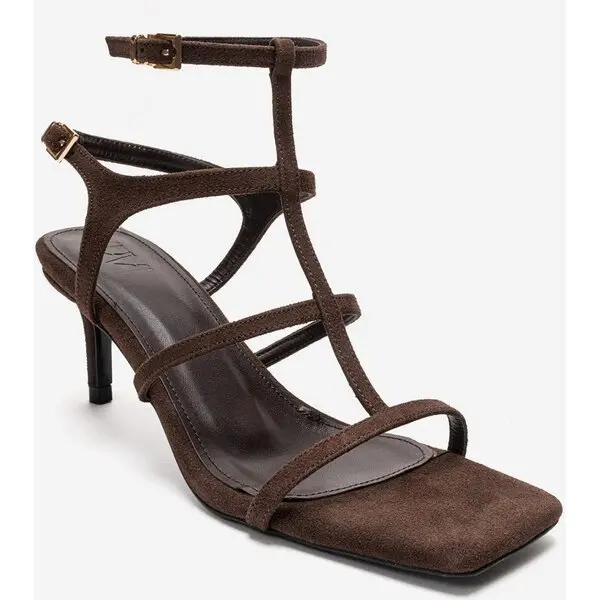 PROLOGUE SHOES Viento Stiletto Sandal - Brown Suede
