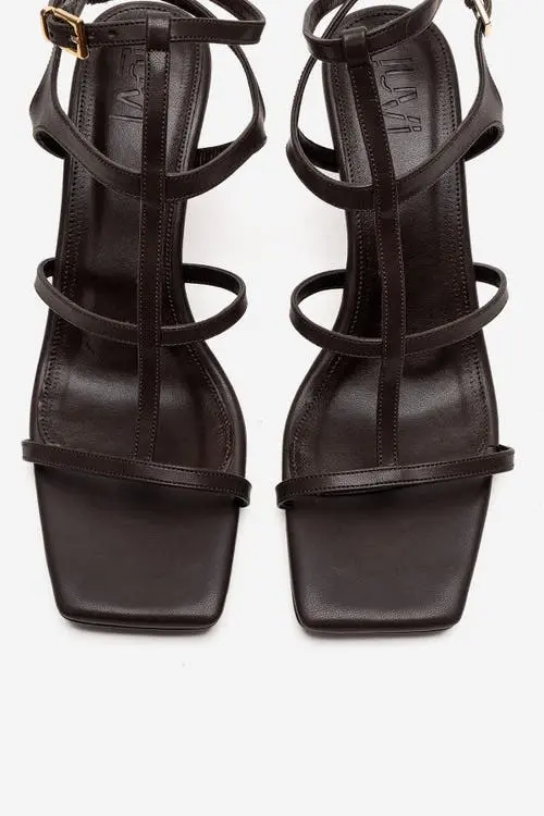 PROLOGUE SHOES Viento Stiletto Sandal - Brown