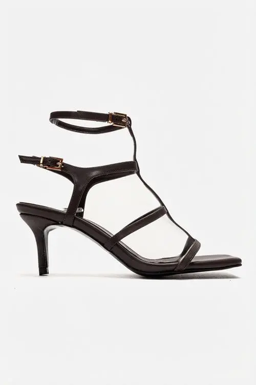 PROLOGUE SHOES Viento Stiletto Sandal - Brown