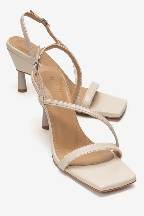 PROLOGUE SHOES Jolene Stiletto Sandal - Ecru