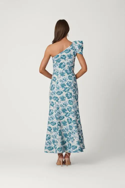Shoshanna Midnight Floral Jacquard Lolla Dress