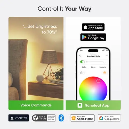 NANOLEAF Caveman Matter & Wi-fi A19 Smart Led Light Bulb