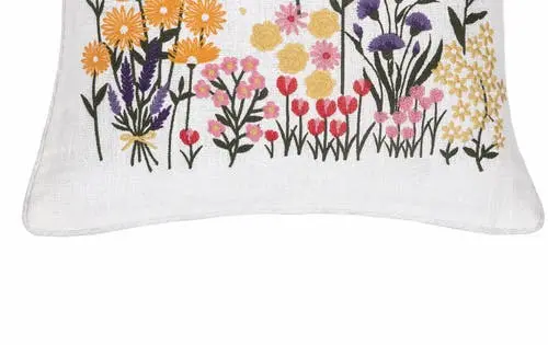 C&F HOME Bumble Bee & Flower Garden Embroidered Accent Throw Pillow 16" X 16
