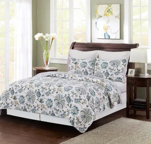 C&F HOME Braganza Teal Quilt Bedding Set