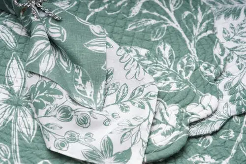 C&F HOME Everview Sage Botanical 100% Cotton Set Of 6 Cloth Napkins