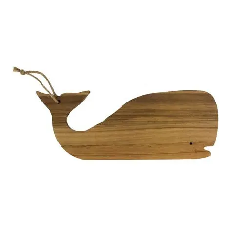 BEACHCOMBERS Whale Shape Wooden Serving Cutting Board Platter 16.5