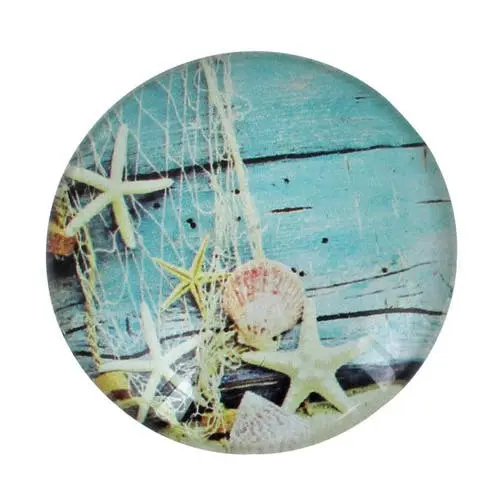 BEACHCOMBERS 2" Glass Starfish On Boards Magnet - Blue