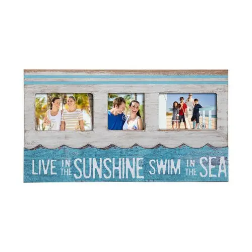 BEACHCOMBERS Sunshine And Sea Tri Picture Frame - Blue
