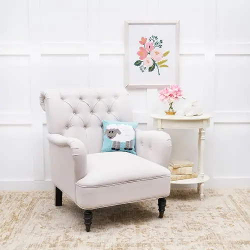 C&F HOME Fluffy Sheep Hooked Mini Accent Pillow 12" X 12"