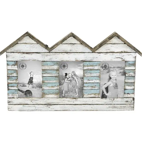 BEACHCOMBERS House Frame With 3 4x6 Photos - White