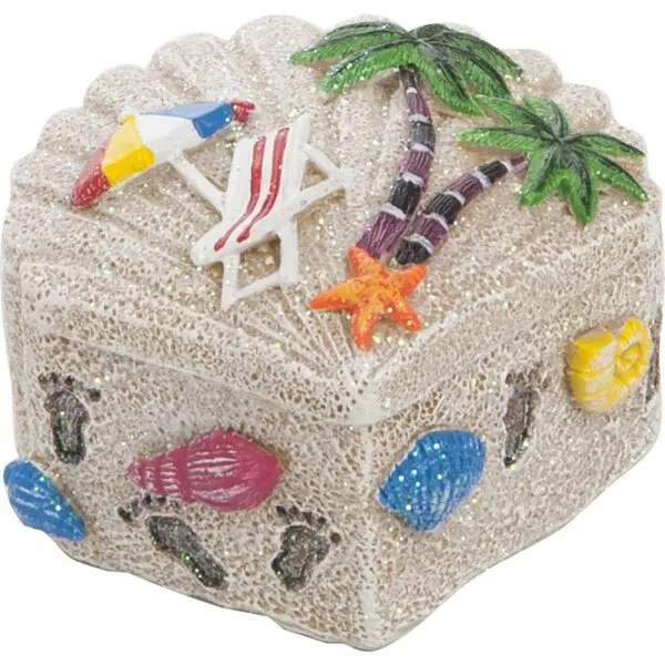 BEACHCOMBERS Resin Sand Shell Box Decor