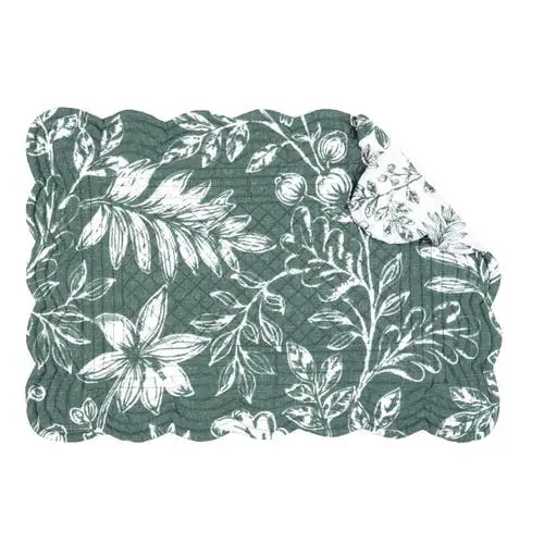 C&F HOME Everview Sage 100% Cotton Quilted Set Of 6 Placemats 13" X 19