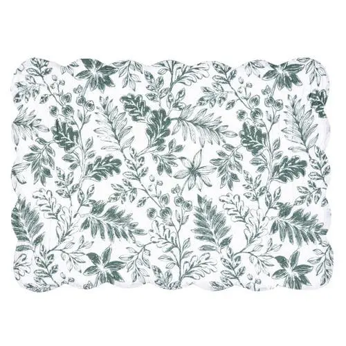 C&F HOME Everview Sage 100% Cotton Quilted Set Of 6 Placemats 13" X 19