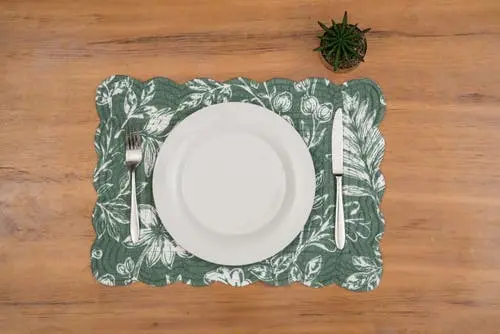 C&F HOME Everview Sage 100% Cotton Quilted Set Of 6 Placemats 13" X 19