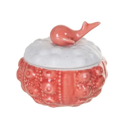 BEACHCOMBERS Coral & Bisque Urchin Whale Treasure Box