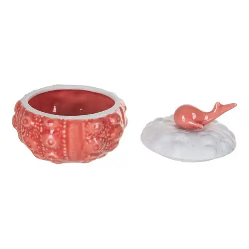 BEACHCOMBERS Coral & Bisque Urchin Whale Treasure Box