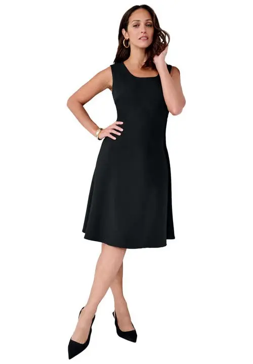 JESSICA LONDON Bi-stretch Fit And Flare Dress - Black