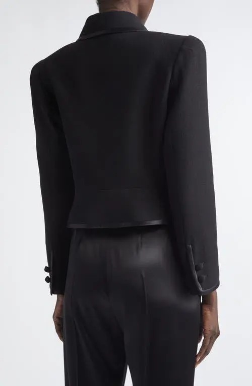 Valentino Garavani Bow-front Virgin Wool Crepe Crop Jacket