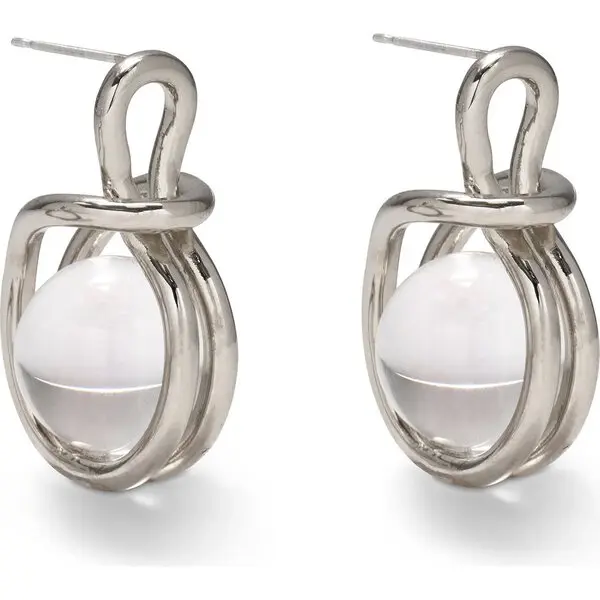 Lady Grey Sling Quartz Drop Earrings - Silver