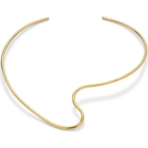 Lady Grey Cursive Collar Necklace - Gold