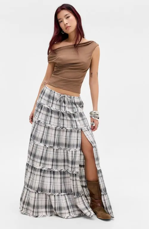 BDG URBAN OUTFITTERS Nova Tiered Gauze Midi Skirt