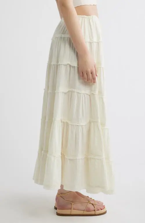 BDG URBAN OUTFITTERS Nova Tiered Gauze Midi Skirt - White