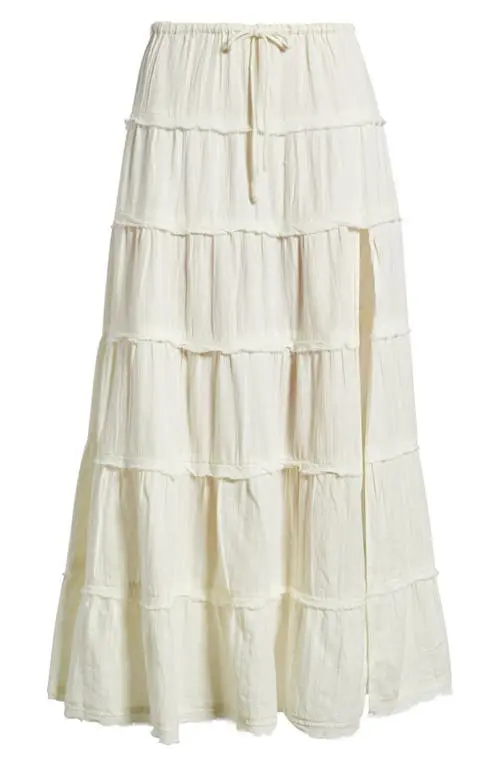 BDG URBAN OUTFITTERS Nova Tiered Gauze Midi Skirt - White